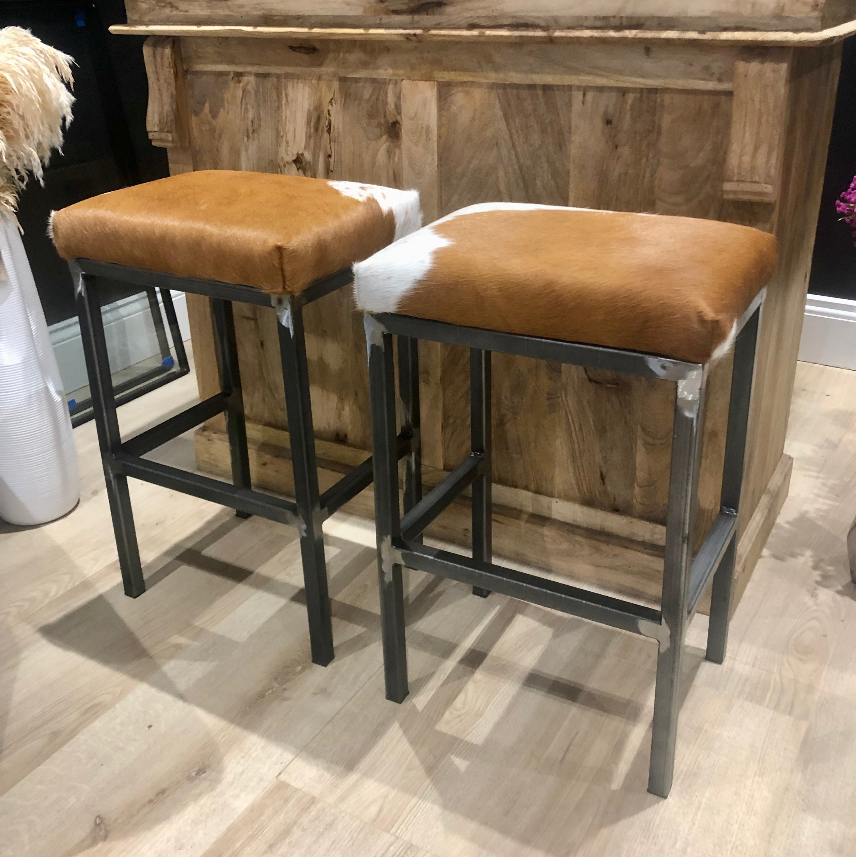 Bespoke Cowhide Bar Stools AVAILABLE TO ORDER! – Home Style Junky