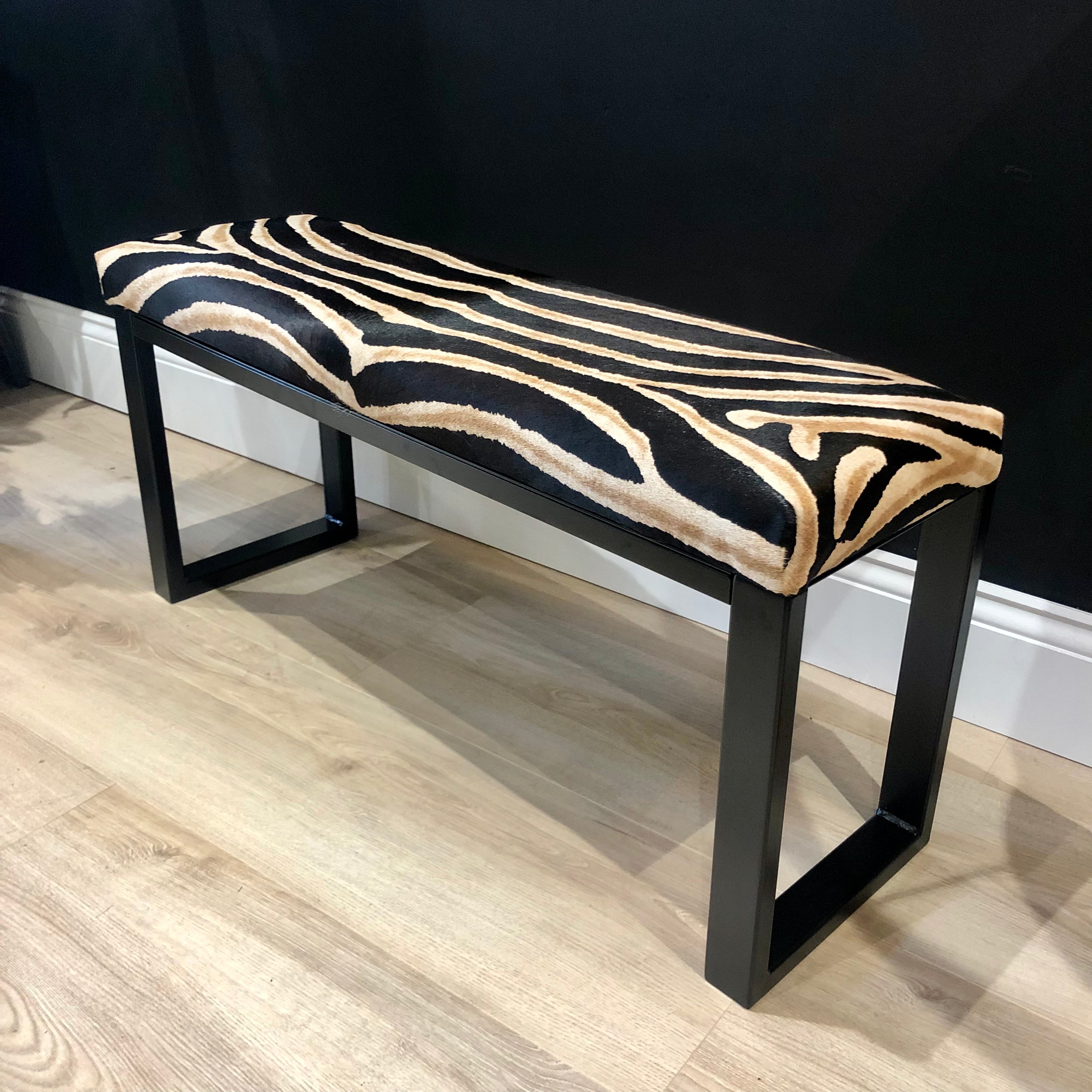 Bespoke Animal Print Genuine Cowhide Two Person Bench - MADE TO ORDER ...